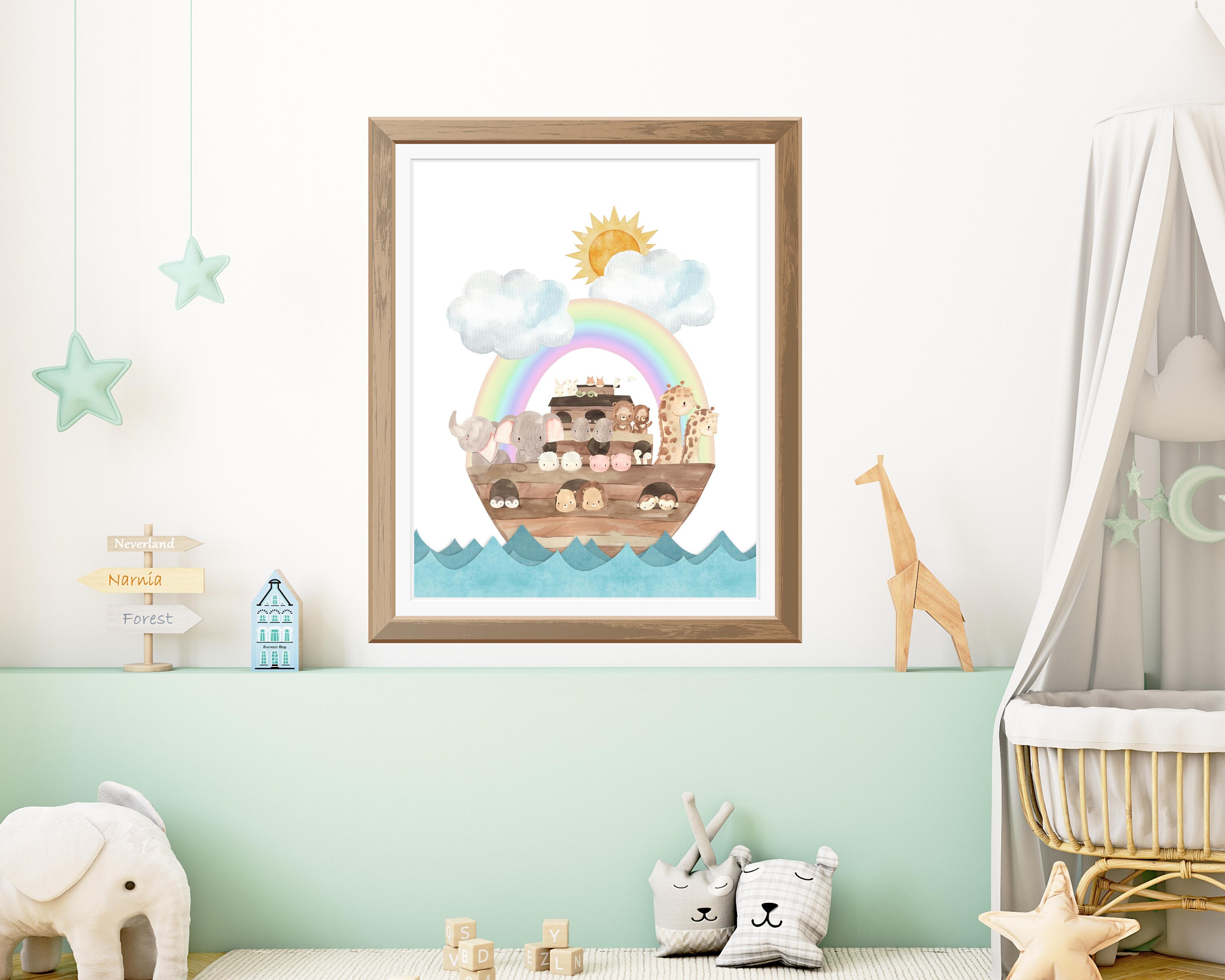Noah's Ark Nursery Wall Decor Printable Art Gender Neutral Nursery Baby ...