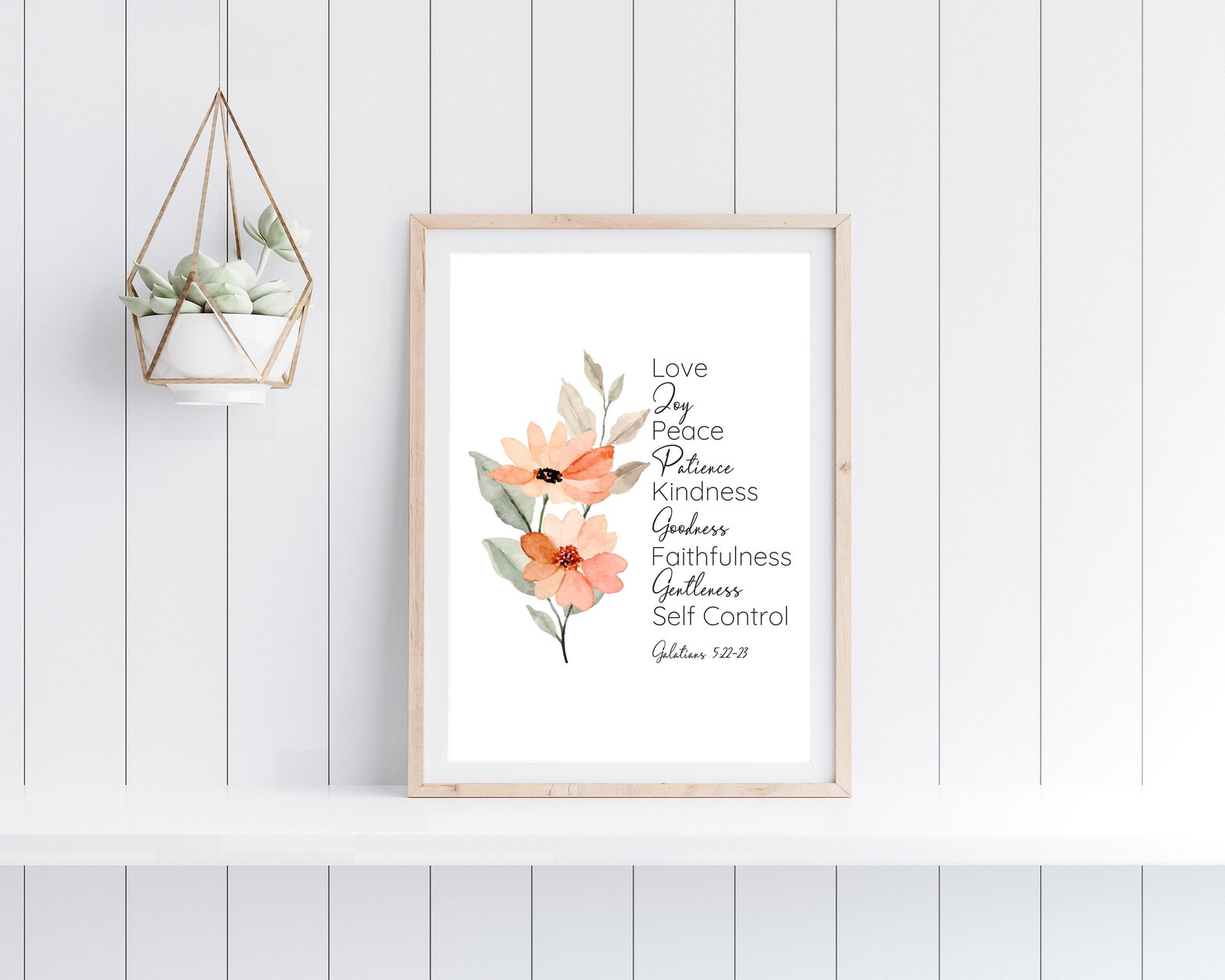 Fruit of the Spirit Floral Watercolor Wall Art DIGITAL PRINT Bible ...