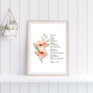 Fruit of the Spirit Floral Watercolor Wall Art | DIGITAL PRINT | Bible ...