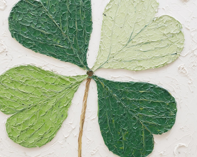 Four Leaf Clover Art Print, Shamrock Wall Art, Irish Lucky Clover Decor ...