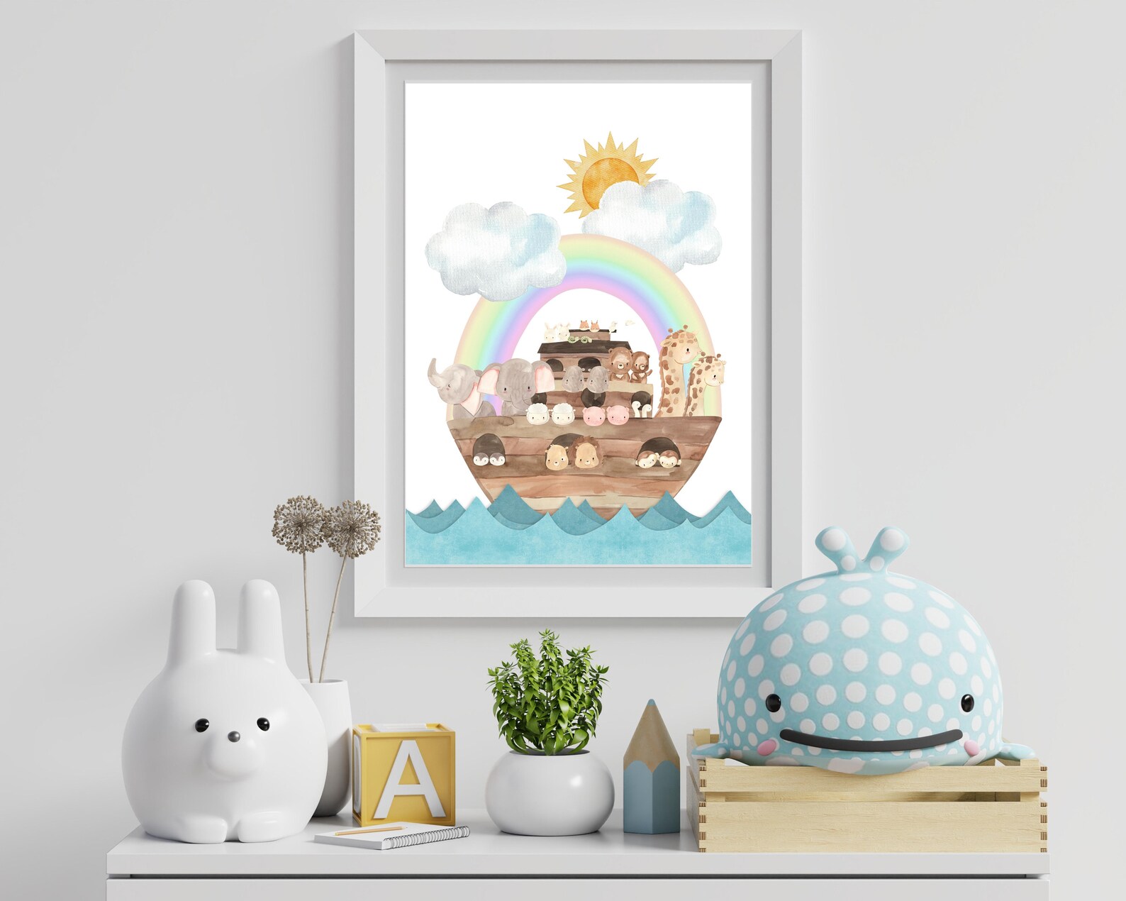 Noah's Ark Nursery Wall Decor Printable Art Gender Neutral Nursery Baby ...