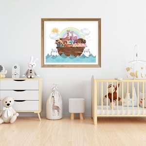 Noah's Ark Nursery Wall Decor Printable Art Gender Neutral Nursery Baby ...