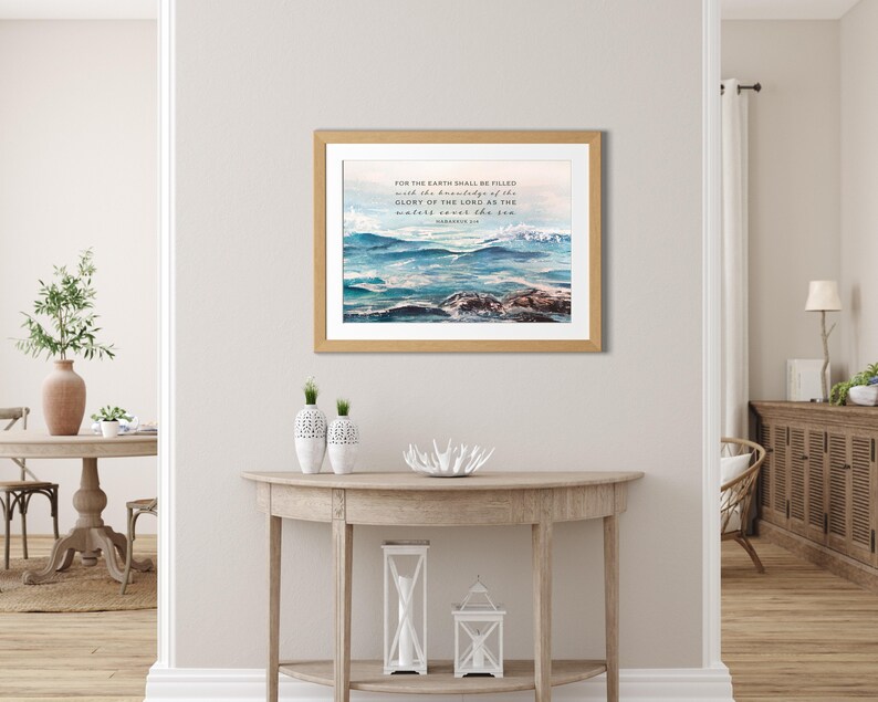 Beach House Bible Verse Wall Art Decor DIGITAL PRINT Coastal Sea Art ...