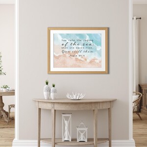 Christian Bible Verse Wall Art Printable Download | Beach Coastal Theme ...