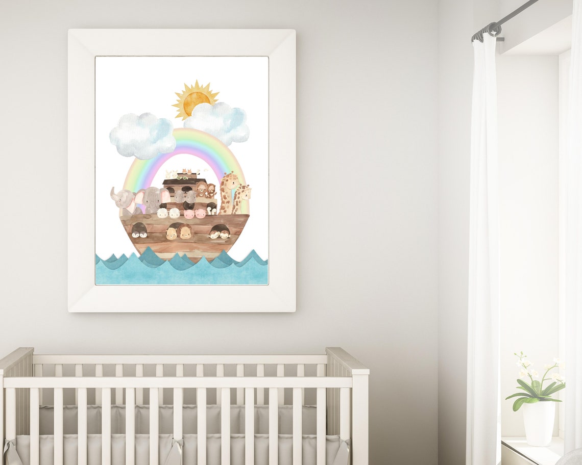 Noah's Ark Nursery Wall Decor Printable Art Gender Neutral Nursery Baby ...