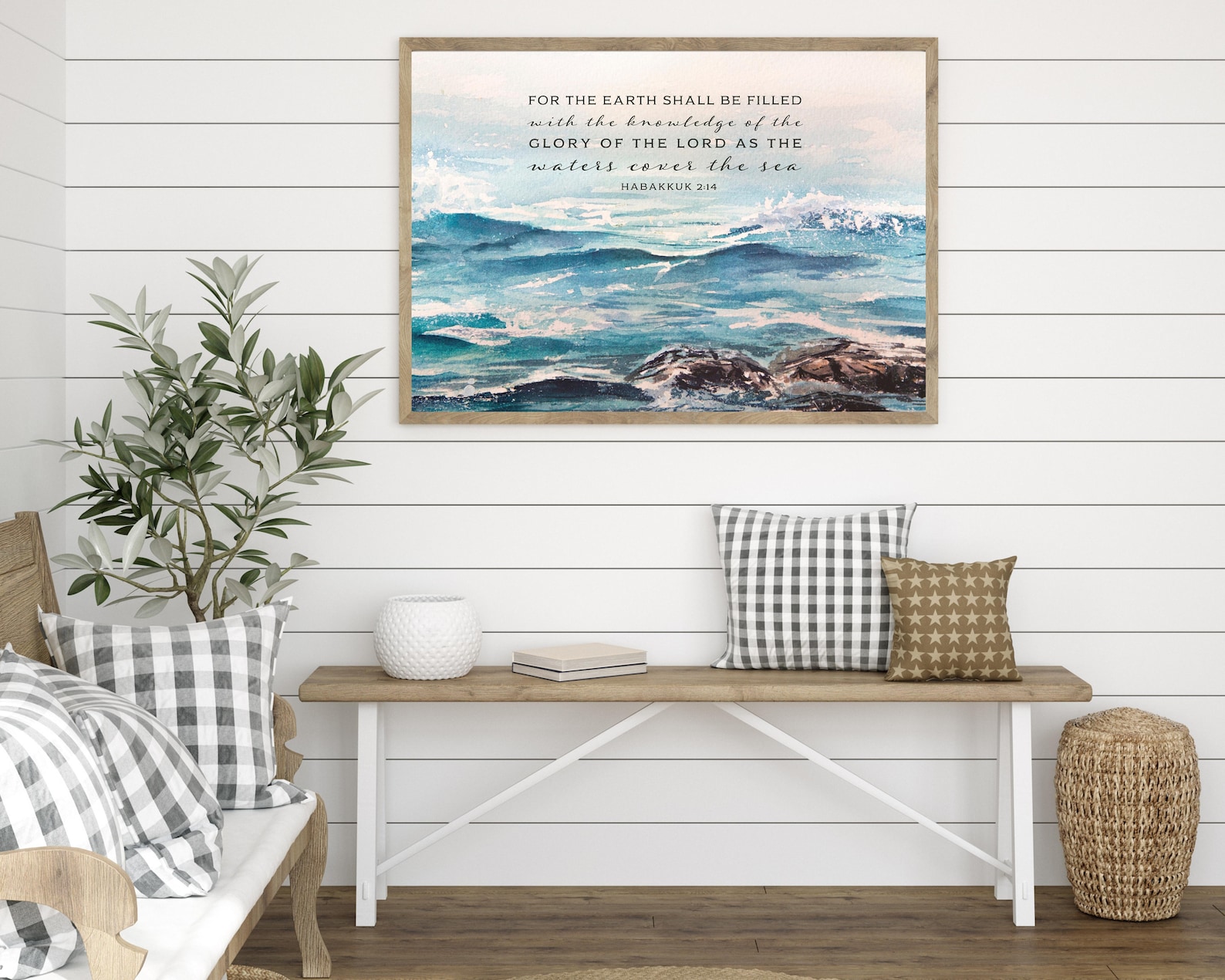 Beach House Bible Verse Wall Art Decor DIGITAL PRINT Coastal Sea Art ...