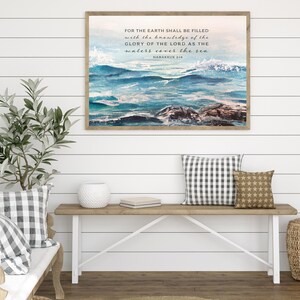 Beach House Bible Verse Wall Art Decor | Coastal Sea Art Prints ...