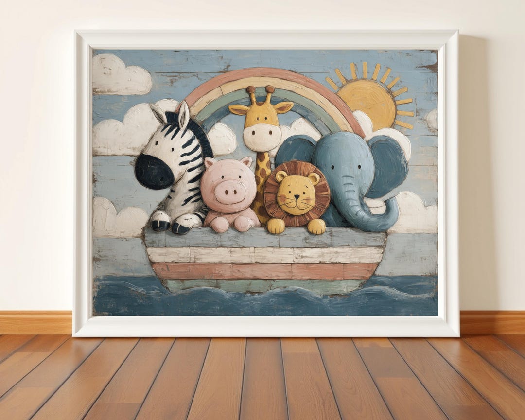 Noah's Ark Nursery Wall Art | INSTANT DOWNLOAD | Christian Nursery ...