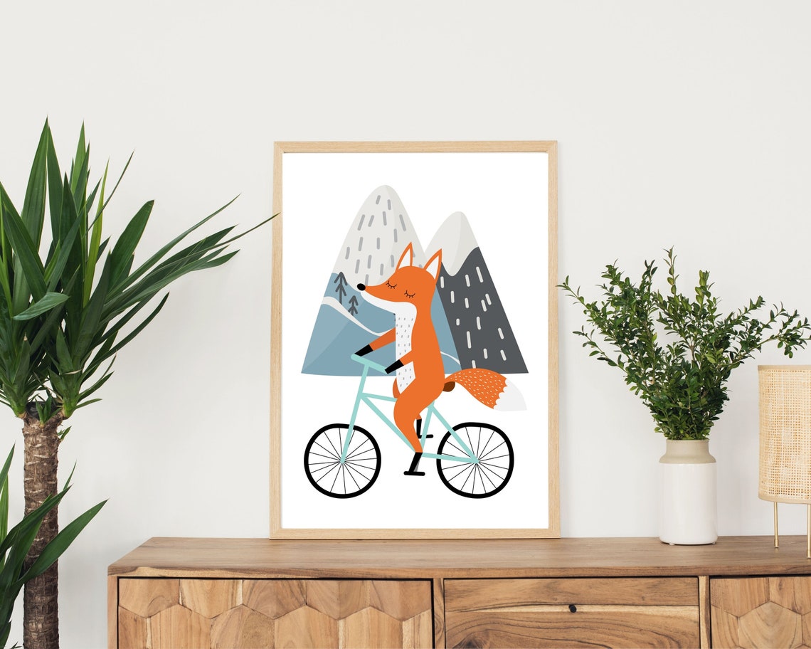 Woodland Animals Kids Room Wall Decor Set of 3 Scandi Nursery Prints ...
