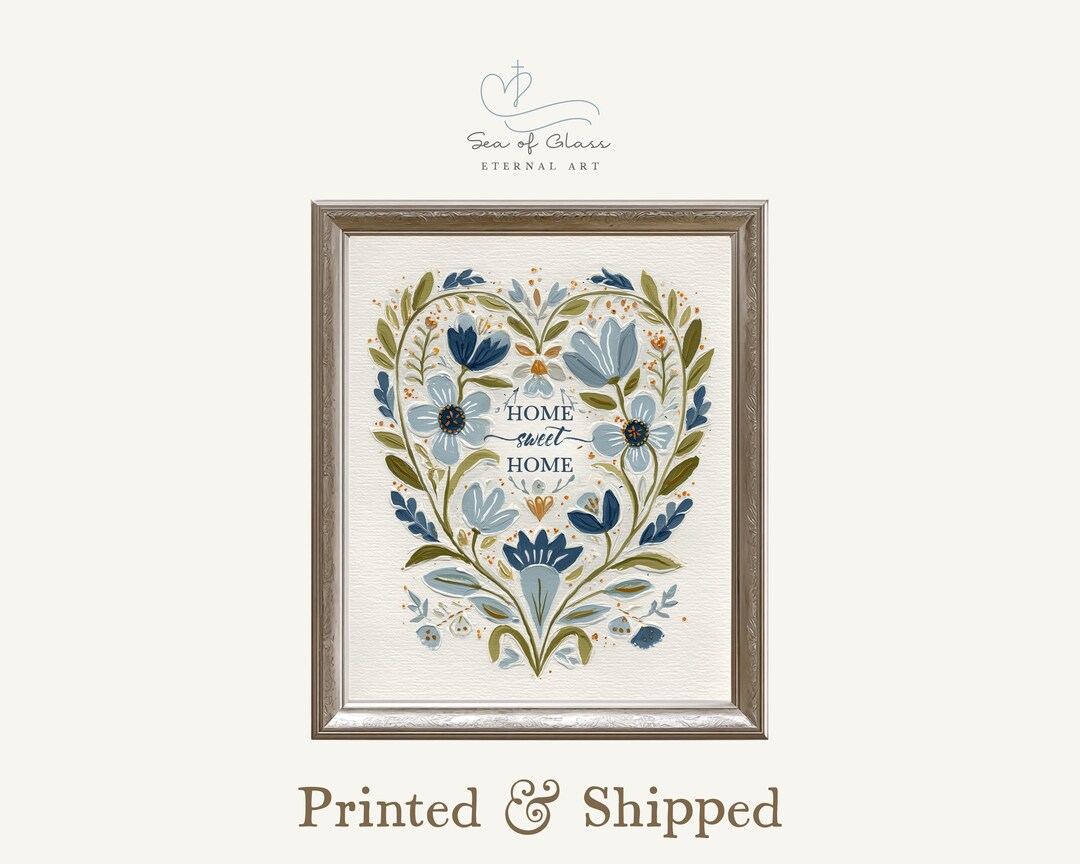 Home Sweet Home Floral Wall Art, Romantic Home Wall Decor, Valentines ...