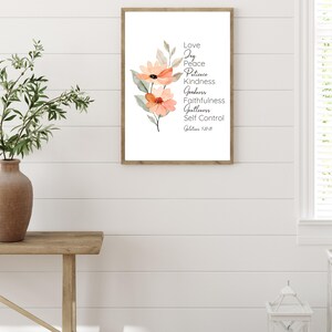 Fruit of the Spirit Floral Watercolor Wall Art | DIGITAL PRINT | Bible ...