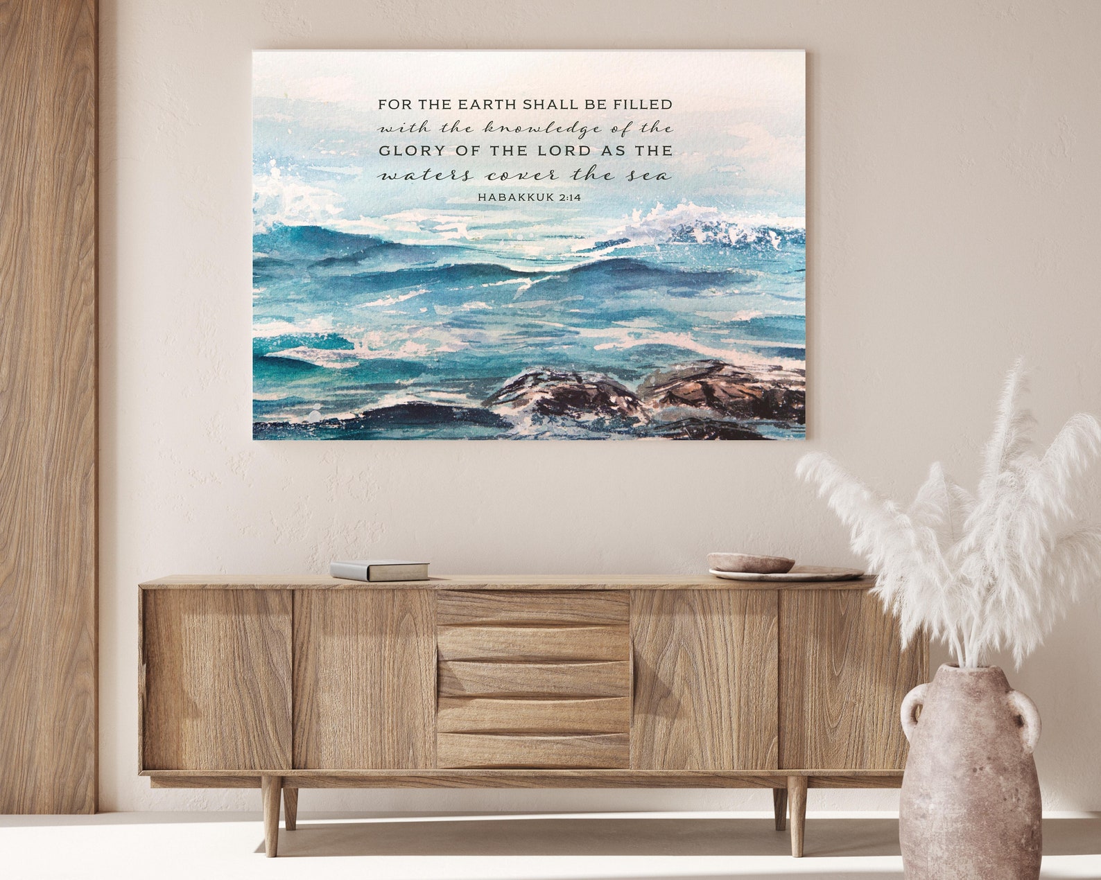 Beach House Bible Verse Wall Art Decor DIGITAL PRINT Coastal Sea Art ...