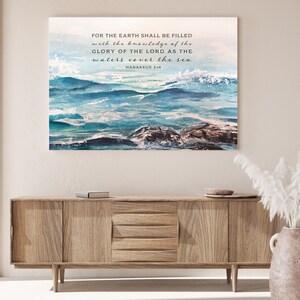 Beach House Bible Verse Wall Art Decor | DIGITAL PRINT | Coastal Sea ...
