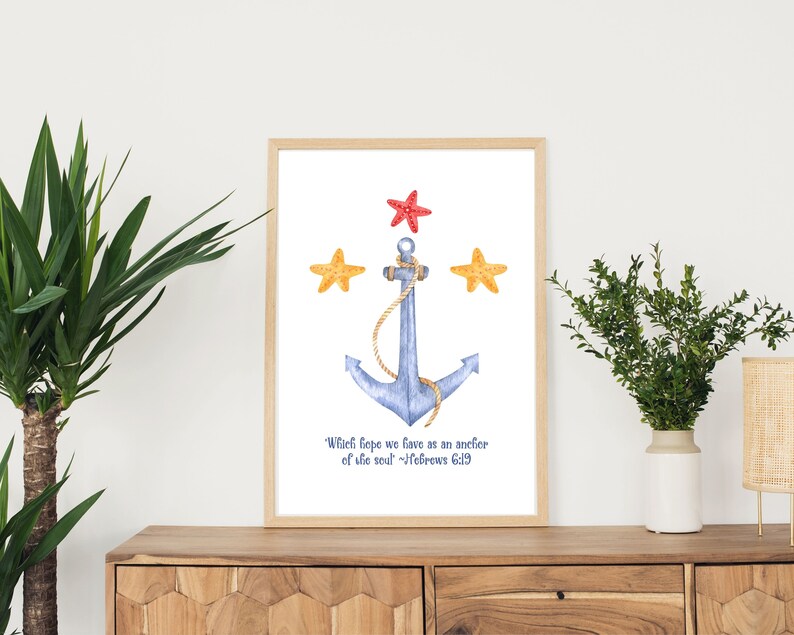 Nautical Nursery Wall Decor Prints Set of 3 Boys Christian Nursery ...