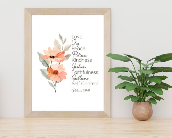 Fruit of the Spirit Floral Watercolor Wall Art DIGITAL PRINT | Etsy