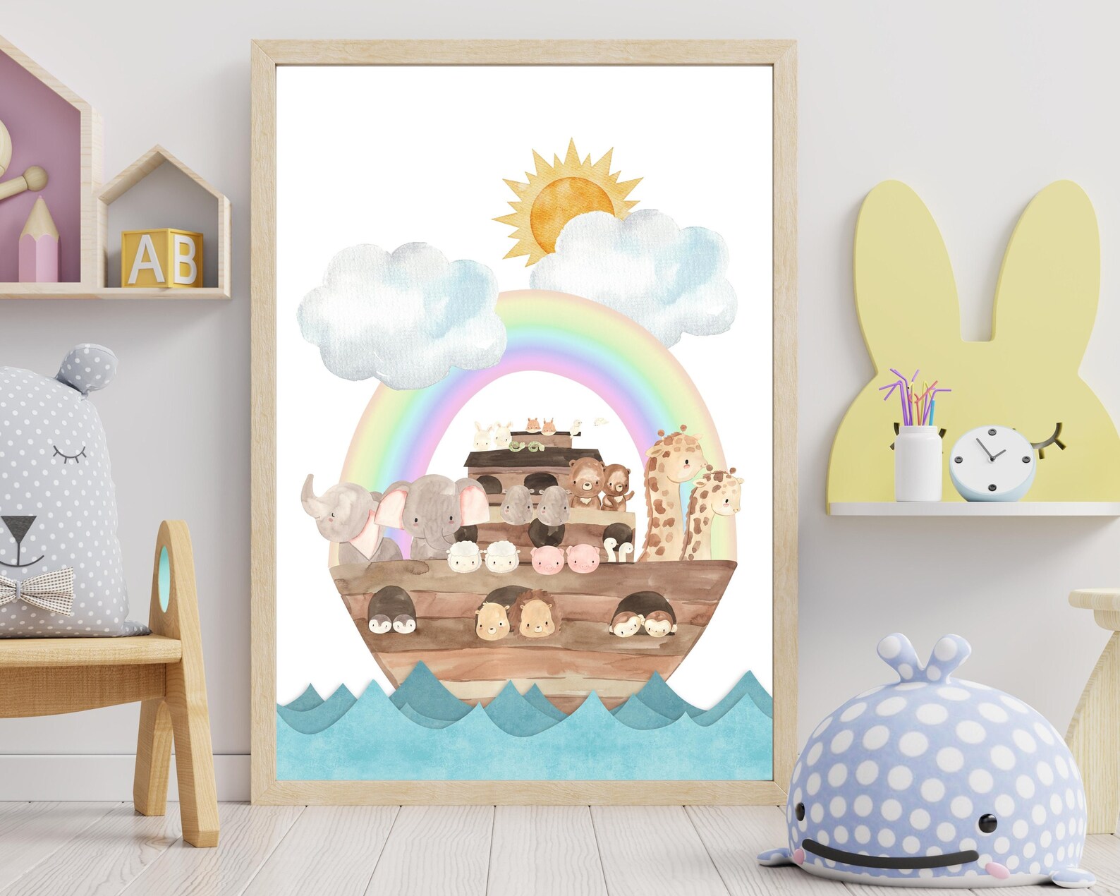 Noah's Ark Nursery Wall Decor Printable Art | Gender Neutral Nursery ...