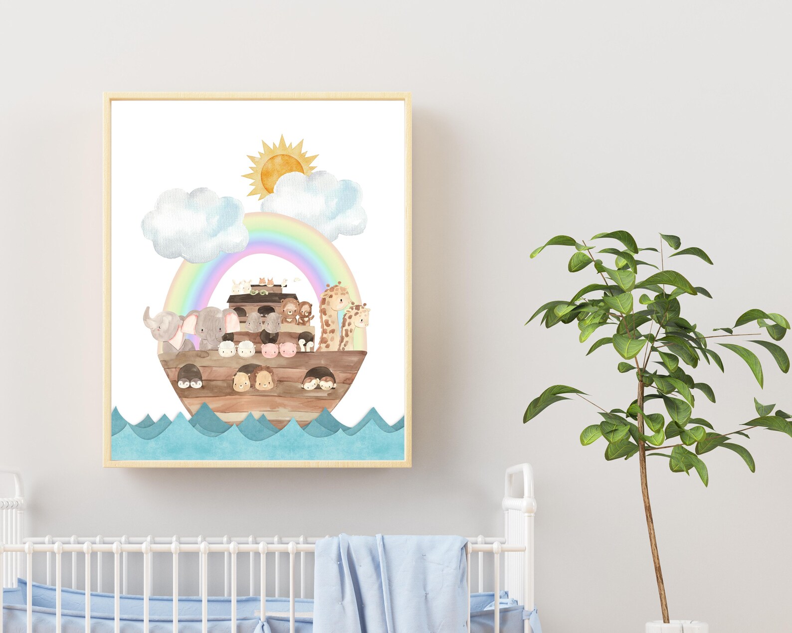Noah's Ark Nursery Wall Decor Printable Art Gender Neutral Nursery Baby ...
