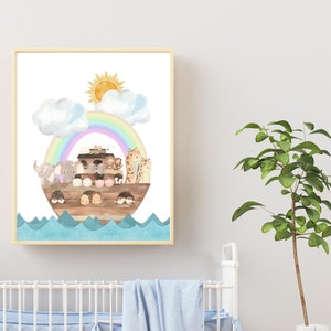 Noah's Ark Nursery Wall Decor Printable Art | Gender Neutral Nursery ...