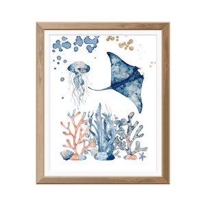 Nautical Wall Art Decor Printable Art Set of 3 Under the Sea Theme ...