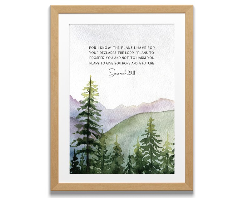 Jeremiah 29:11 DIGITAL PRINT Christian Watercolor Rustic Art - Etsy