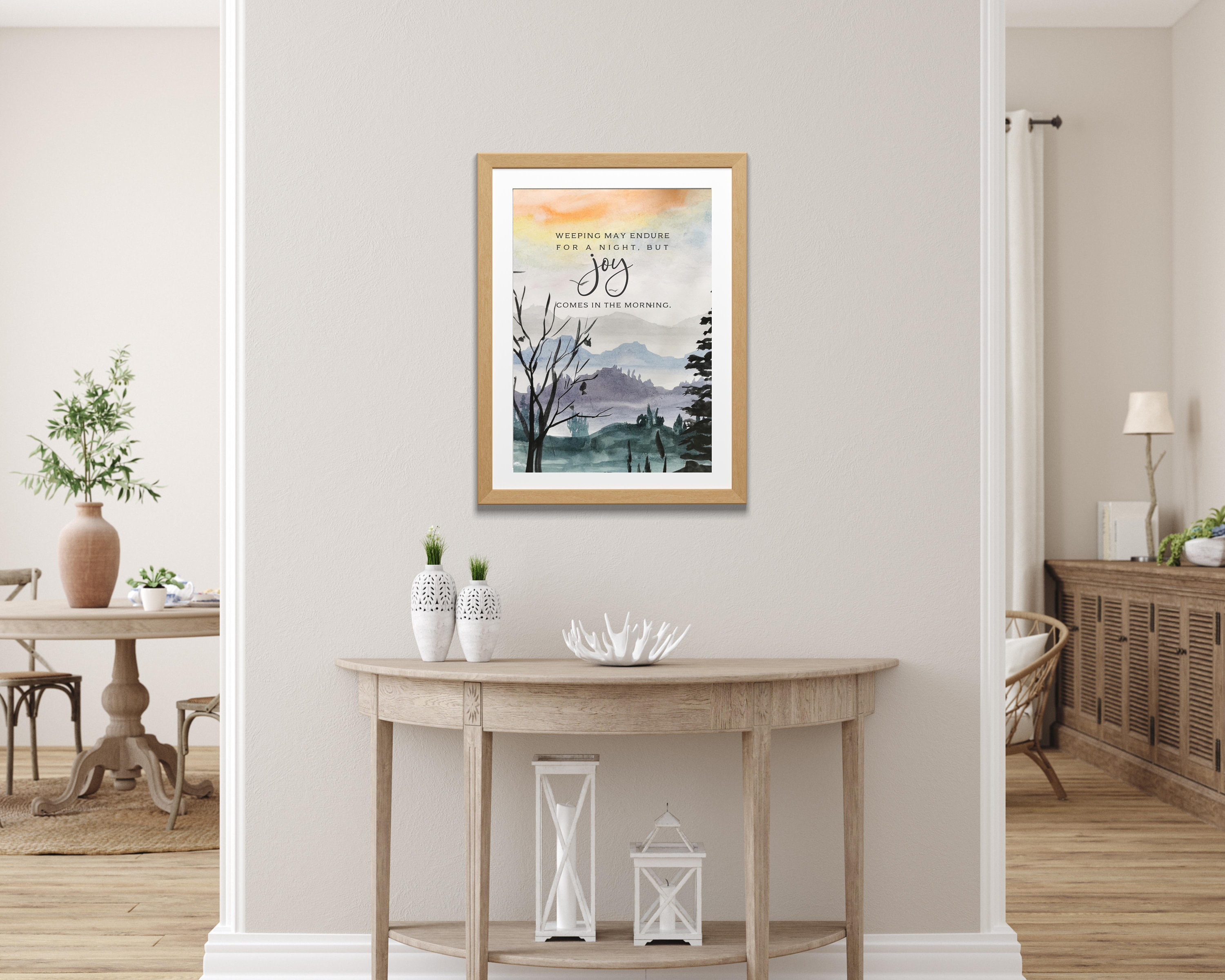 Psalm 30:5 DIGITAL PRINT Joy Comes in the Morning Watercolor Mountain ...