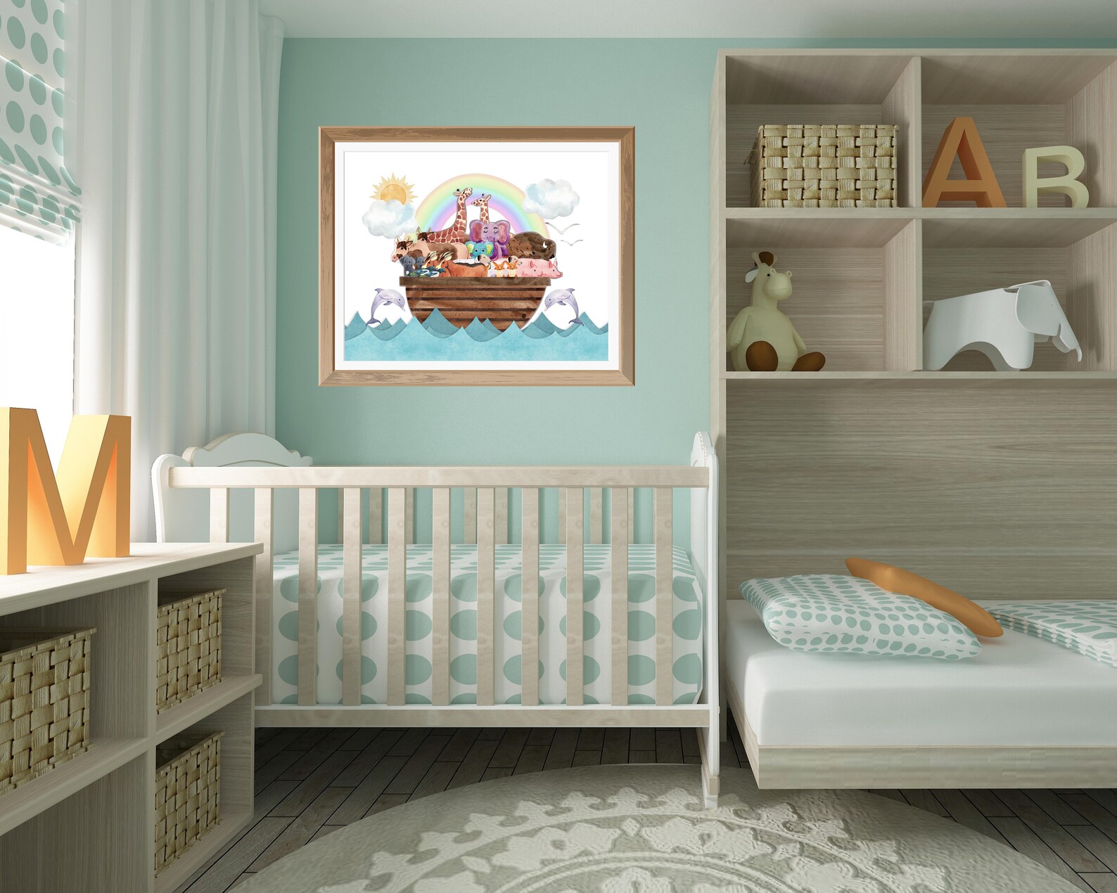 Noah's Ark Nursery Wall Decor Printable Art Gender Neutral Nursery Baby ...