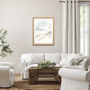 Beach House Bible Verse Wall Art Decor Sand Dune | Coastal Sea Prints ...