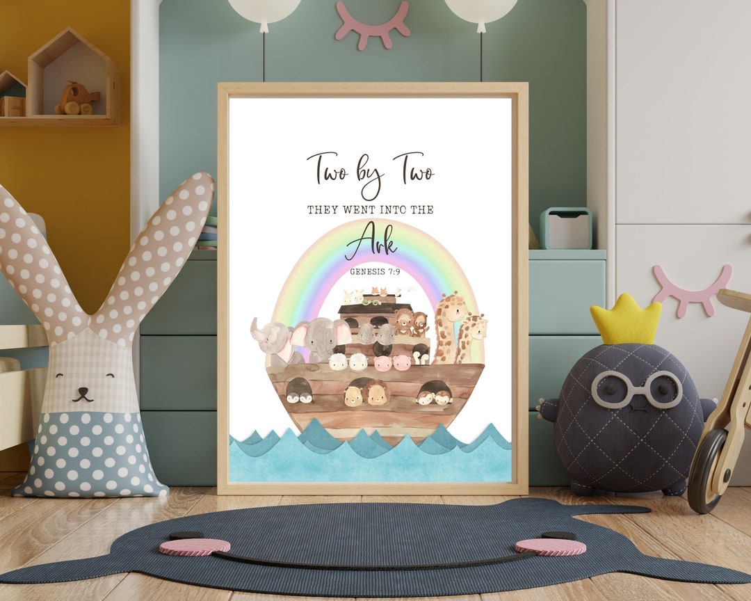 Noah's Ark Nursery Wall Decor Printable Art Gender Neutral Nursery Baby ...