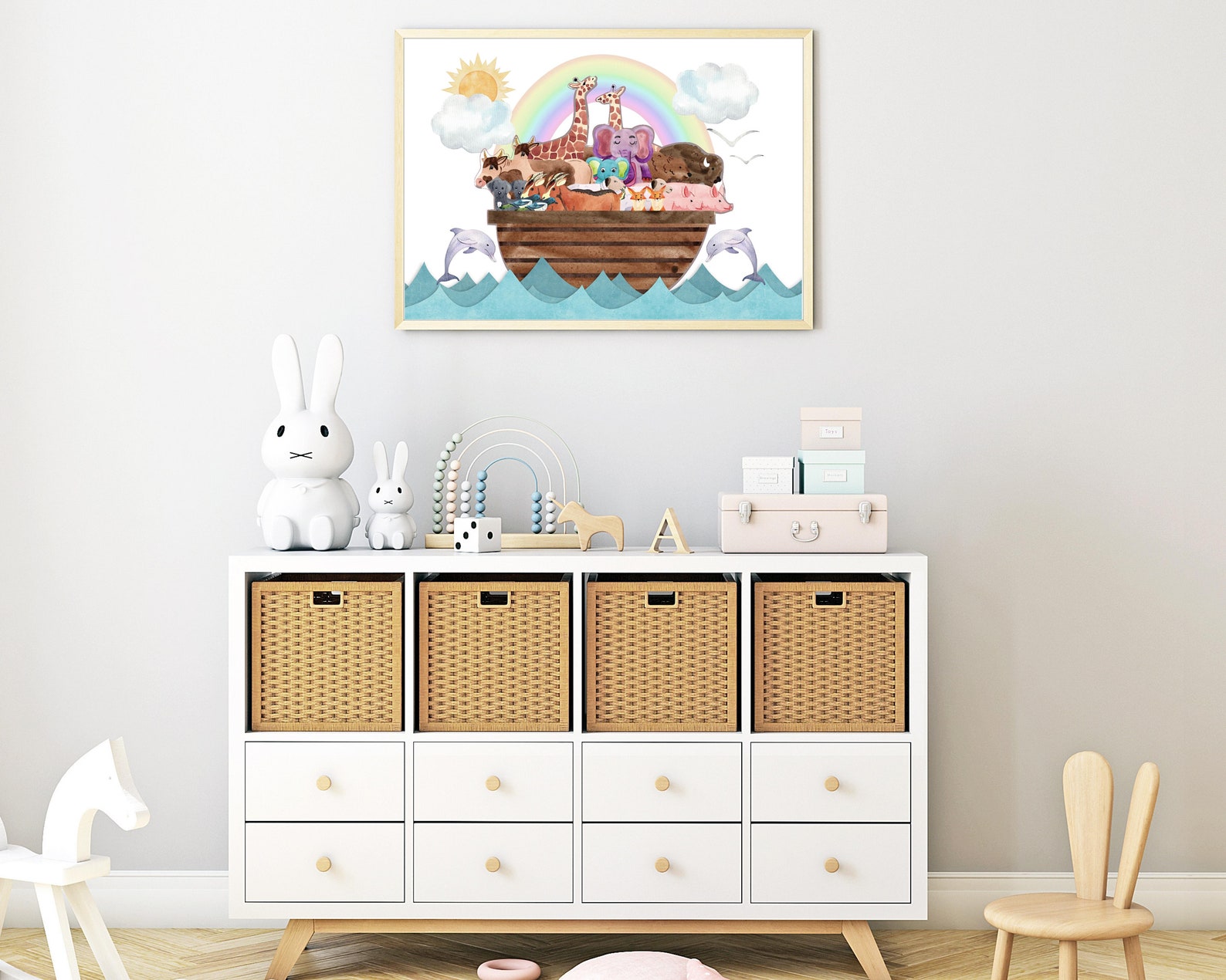 Noah's Ark Nursery Wall Decor Printable Art Gender Neutral Nursery Baby ...