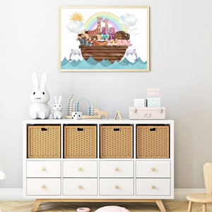 Noah's Ark Nursery Wall Decor Printable Art Gender Neutral Nursery Baby ...