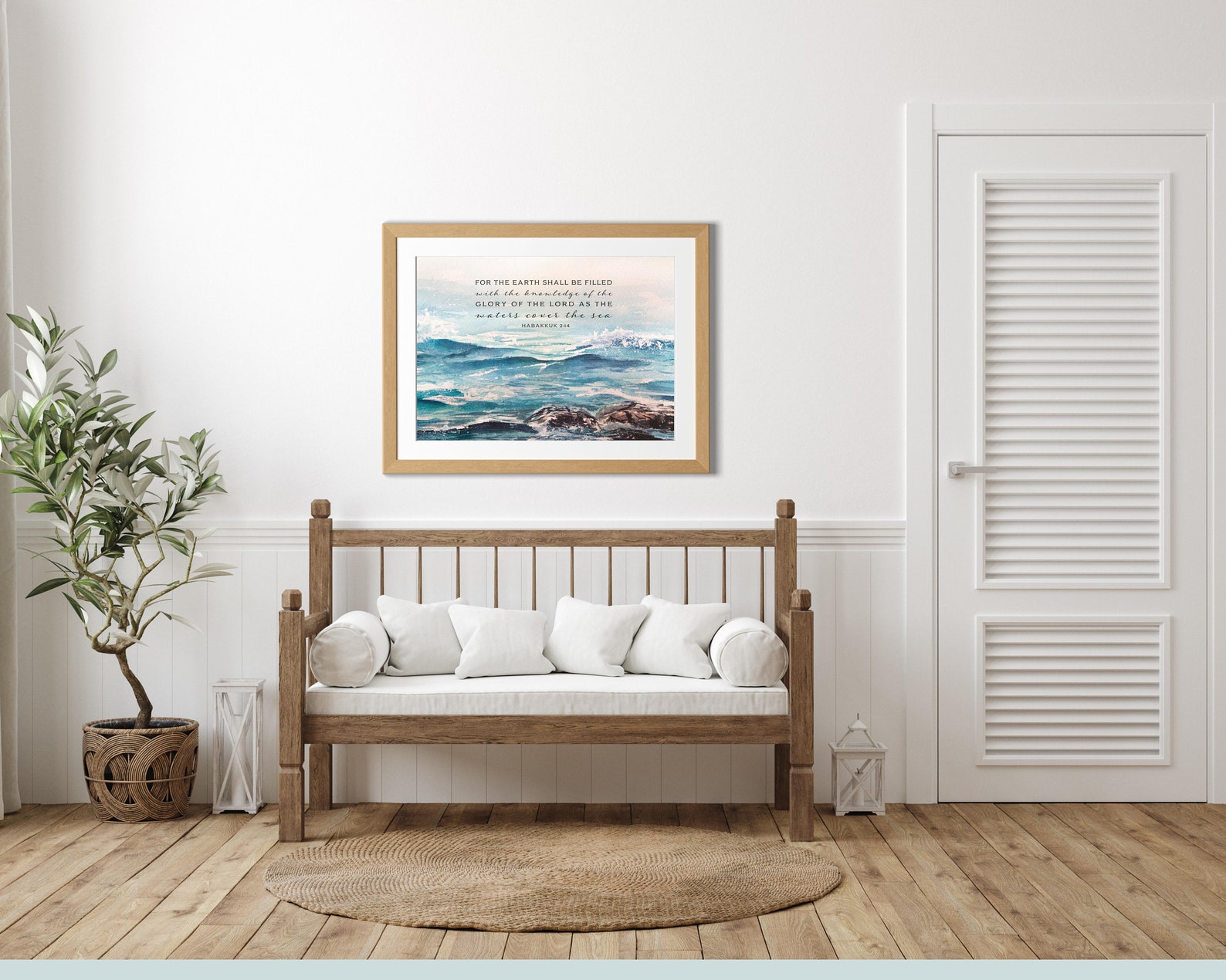Beach House Bible Verse Wall Art Decor DIGITAL PRINT Coastal Sea Art ...