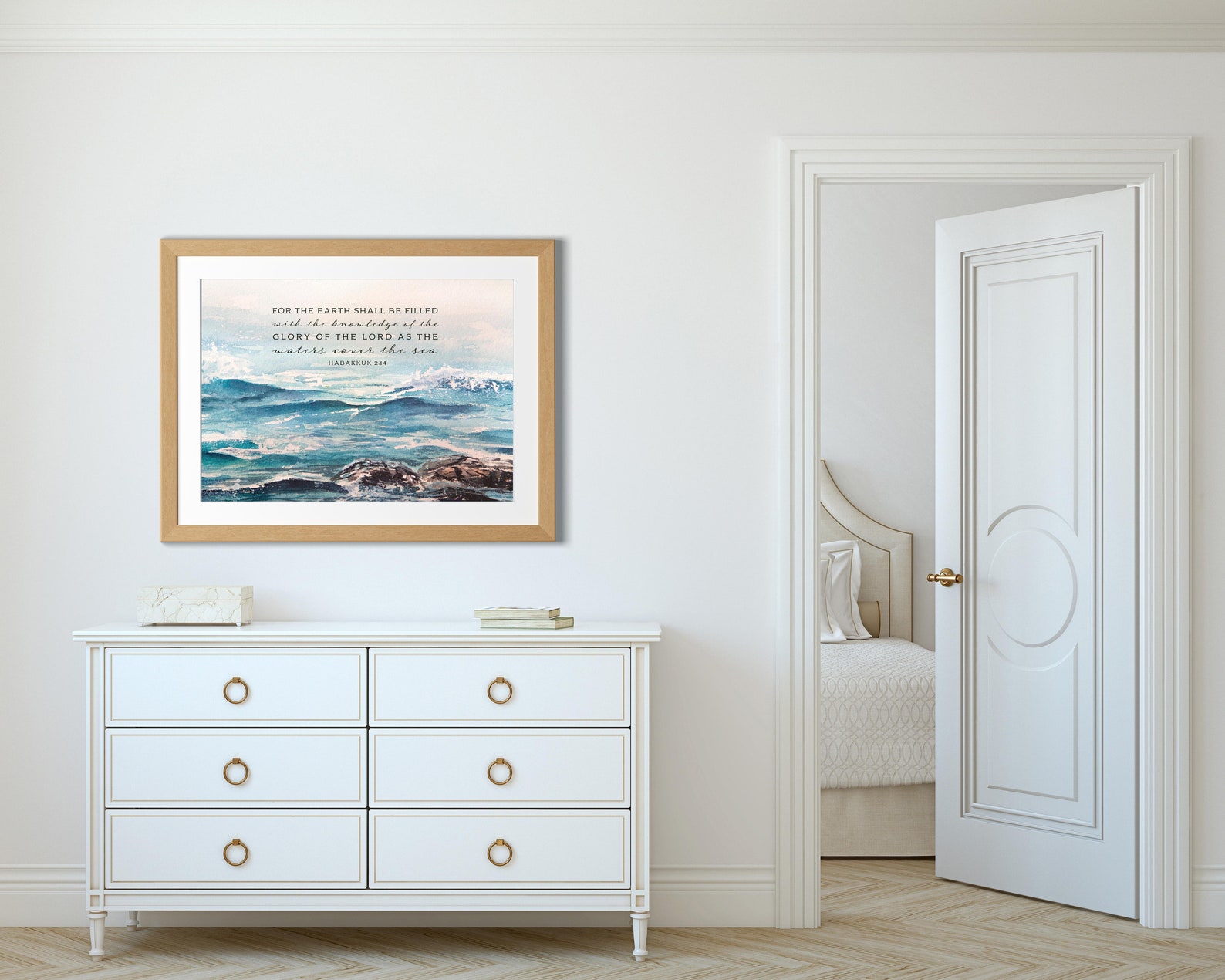 Beach House Bible Verse Wall Art Decor DIGITAL PRINT Coastal Sea Art ...
