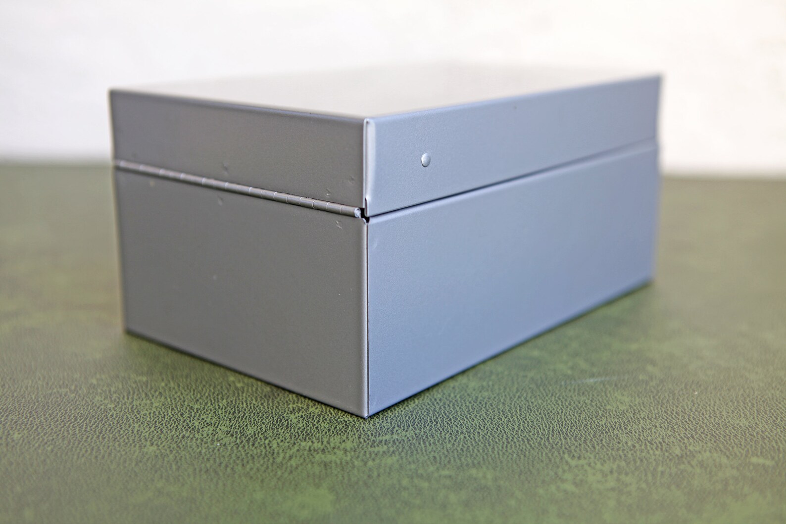 Gray Metal Storage Box With Alphabetical Card Dividers / Vintage ...