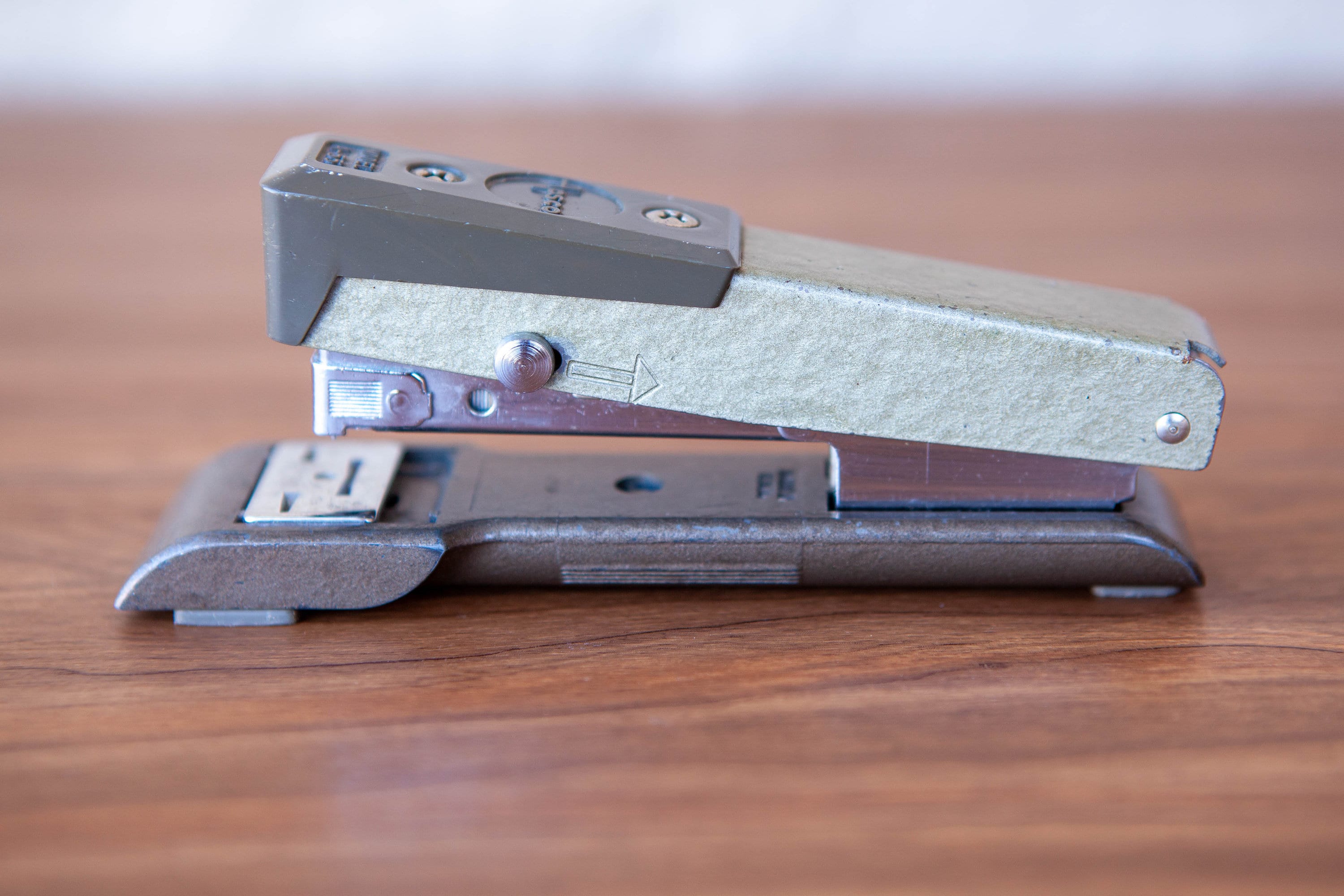 Vintage APSCO Stapler, Model A-55 / Color: Brown & Taupe Gray W/ Silver ...
