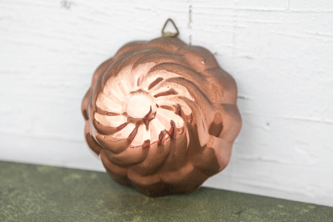 Spiral / Pinwheel Design - Copper Coated Aluminum Jello Mold / Vintage ...