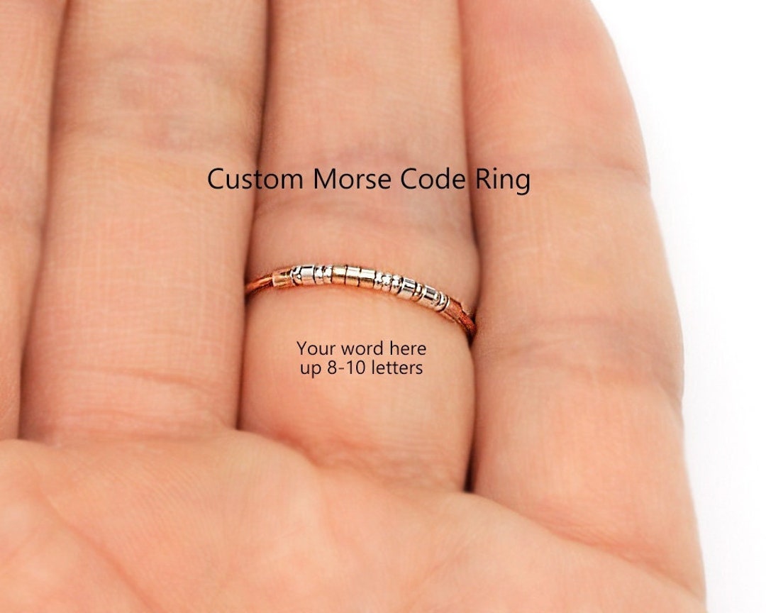 CUSTOM Morse Code Ring Personalized Morse Code Ring Any - Etsy