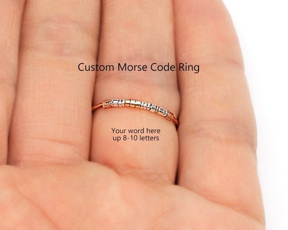 CUSTOM Morse Code Ring Personalized Morse Code Ring Any - Etsy