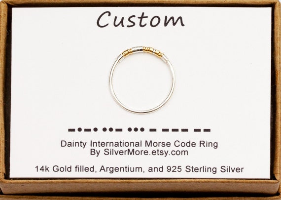CUSTOM Morse Code Ring Personalized Morse Code Ring Any - Etsy