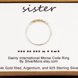 Custom Morse Code Ring, Personalized Secret Message, Gold Filled or ...