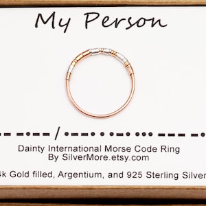 Custom Morse Code Ring, Personalized Secret Message, Gold Filled or ...