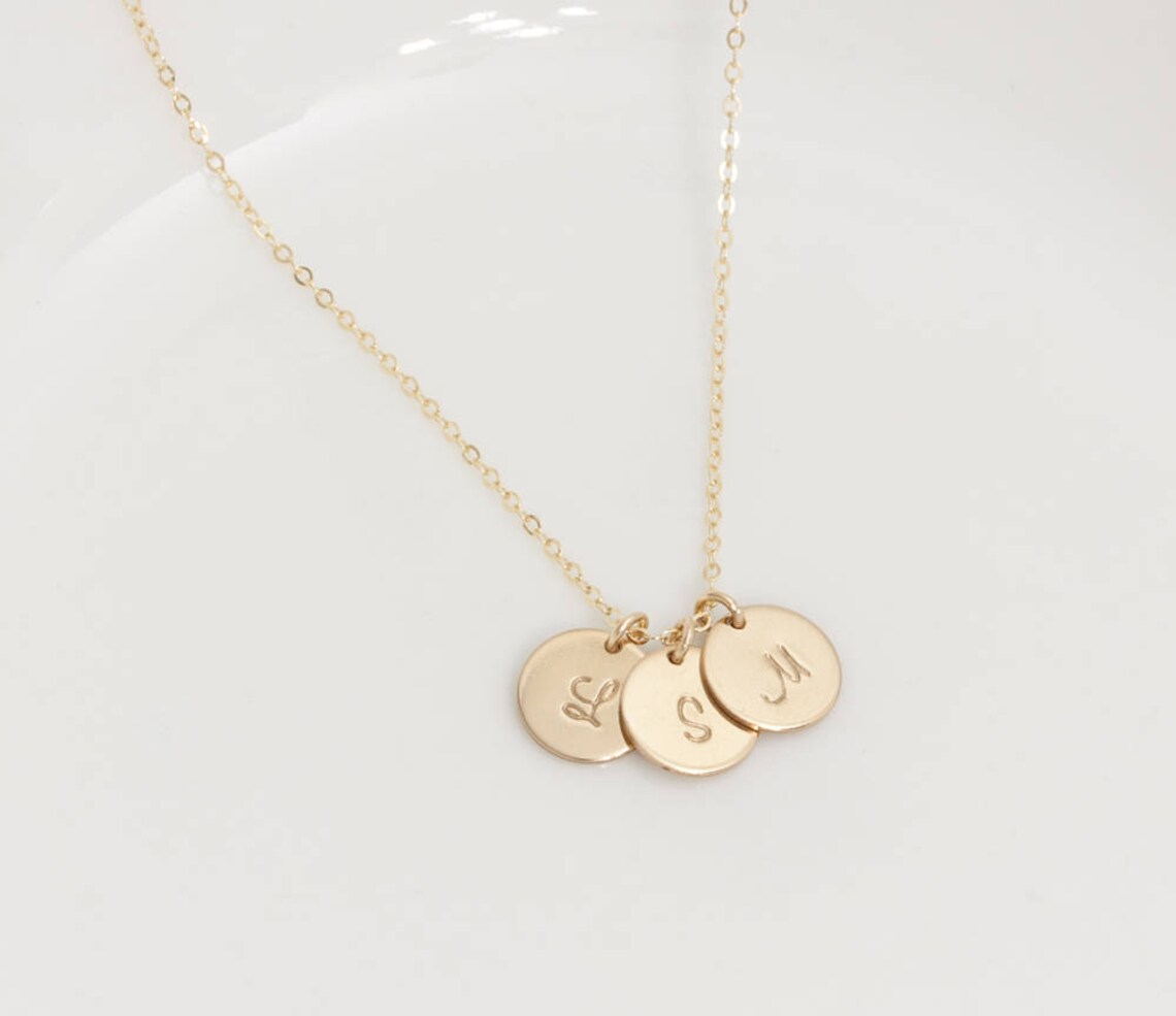 Initial Disc Charm 9.5mm Only Sterling Silver Gold - Etsy