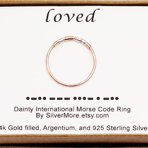 Custom Morse Code Ring, Personalized Secret Message, Gold Filled or ...