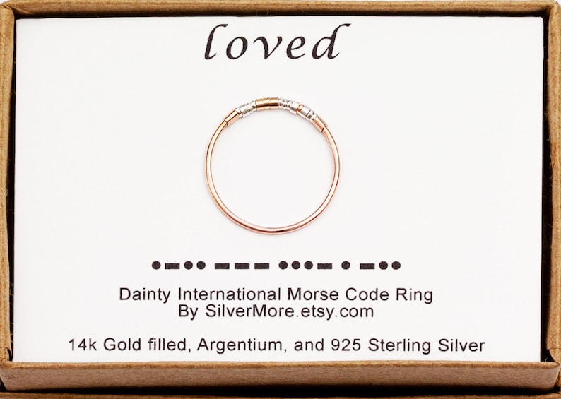 CUSTOM Morse Code Ring Personalized Morse Code Ring Any - Etsy