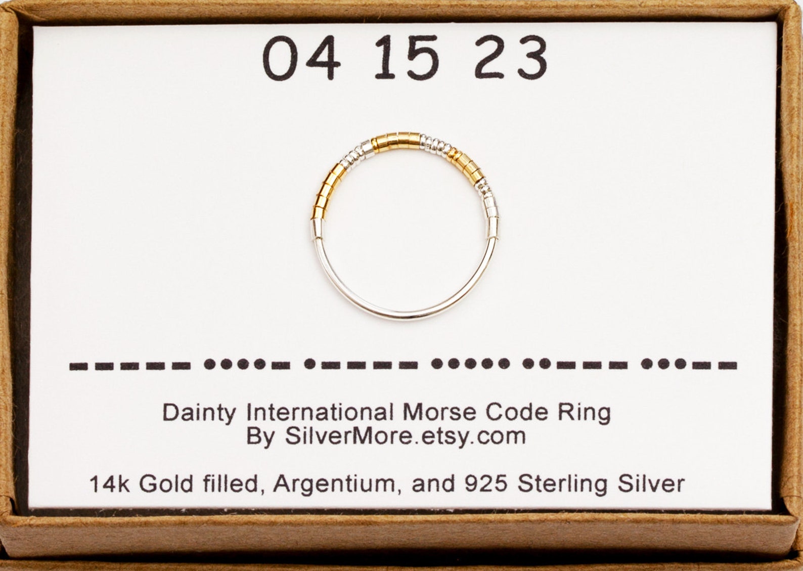 CUSTOM Morse Code Ring, Personalized Morse Code Ring, Any Word, Date ...