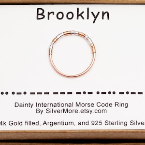 Custom Morse Code Ring, Personalized Secret Message, Gold Filled or ...