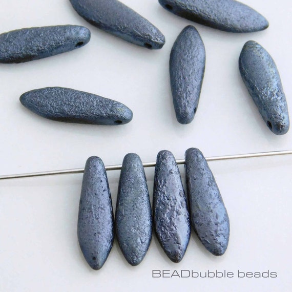 Choose Amount Iridescent Blue and Green Shiny Insect Wing Dagger Beads ...