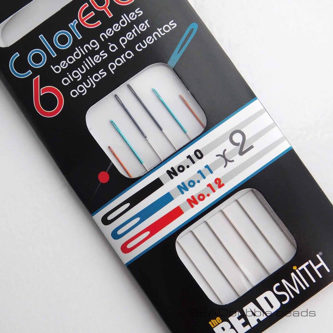 Coloreyes Beading Needles Assortment, Beadsmith, Pack of 6, Size 10 ...