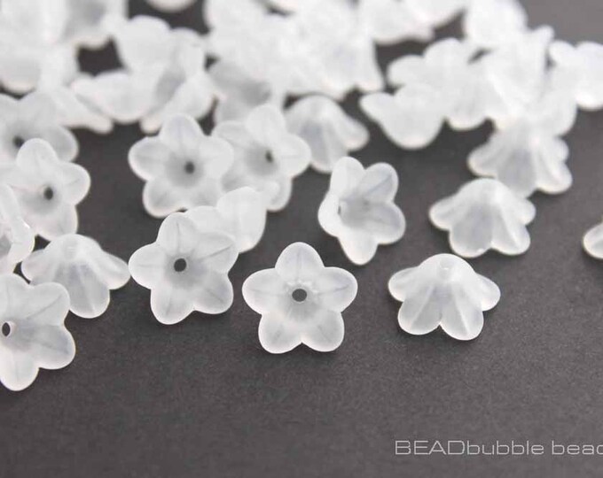 White Acrylic Plastic Flower Beads 12mm Bead Caps Pack of 60 - Etsy