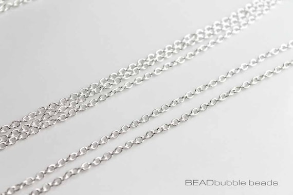 Silver Plated 3mm x 2mm Cable Chain Link Chain 2 metres | Etsy