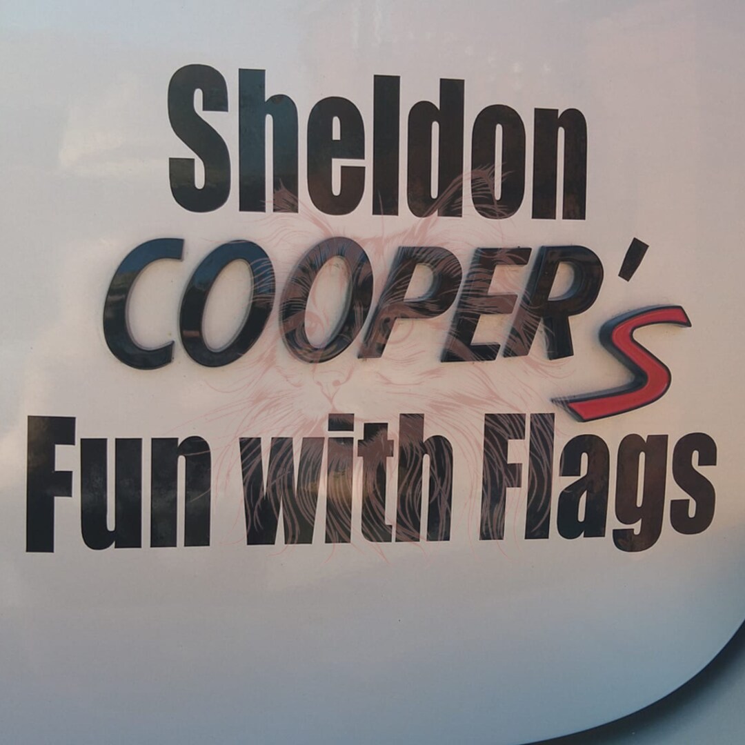 Sheldon Cooper Fun With Flags Vinyl Car Decal cooper S Badge Not ...